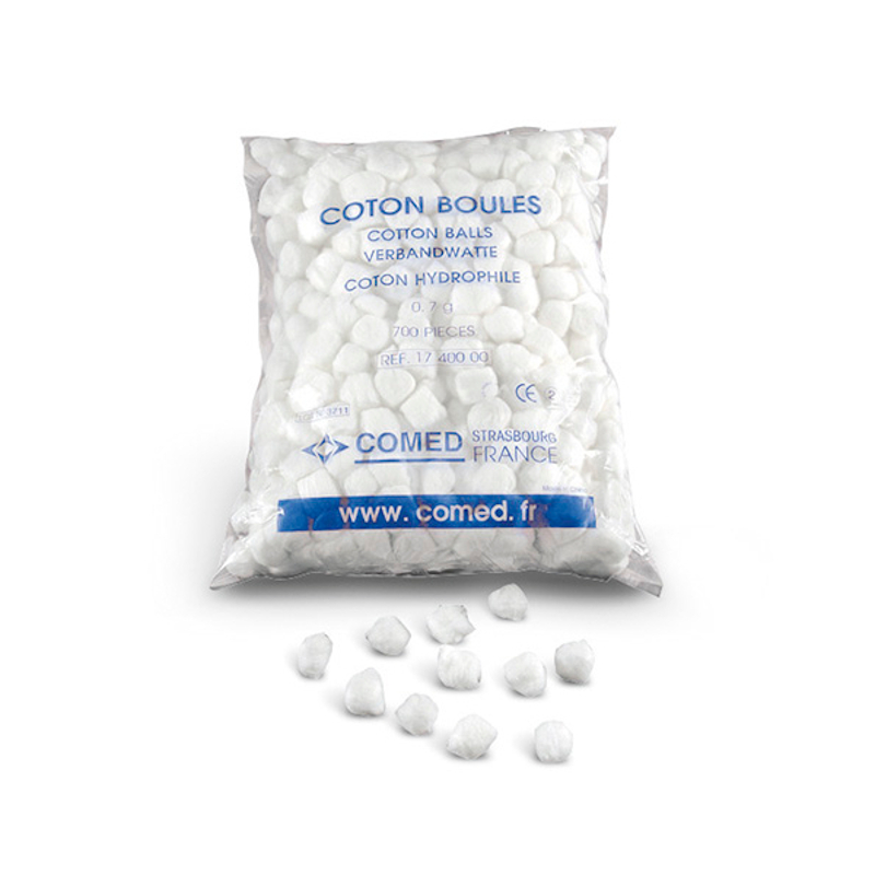 Cotons boules hydrophile haute qualité - Sachet de 700